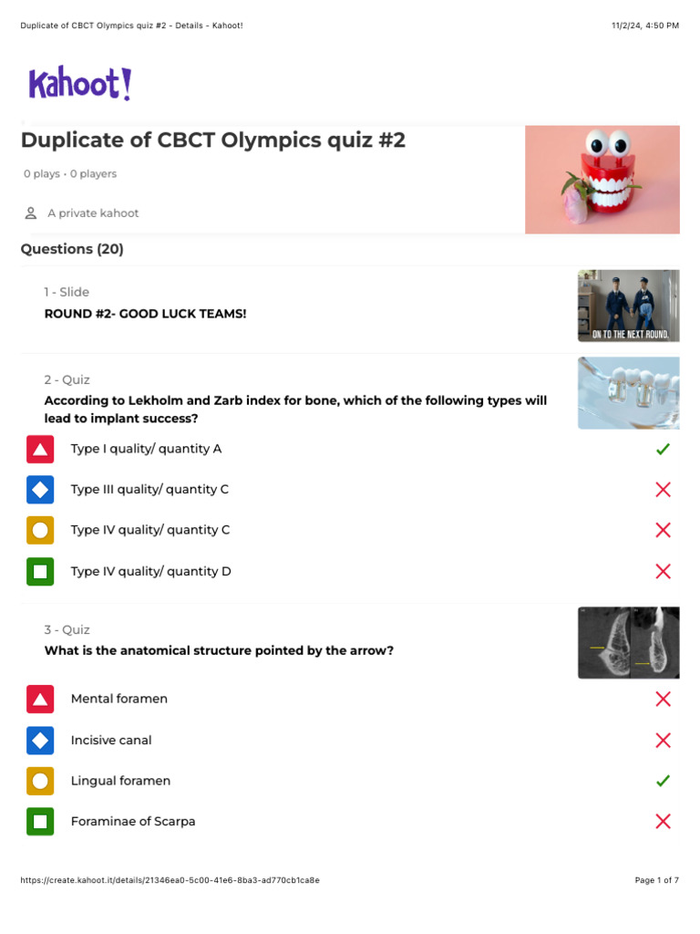 CBCT Olympics Quiz #2 - Details - Kahoot! | PDF | Home & Garden ...