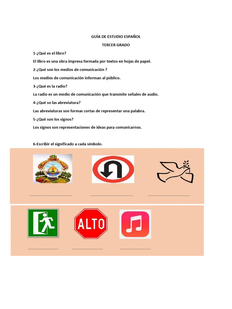 Guía de Estudio: Español 3er Grado | PDF