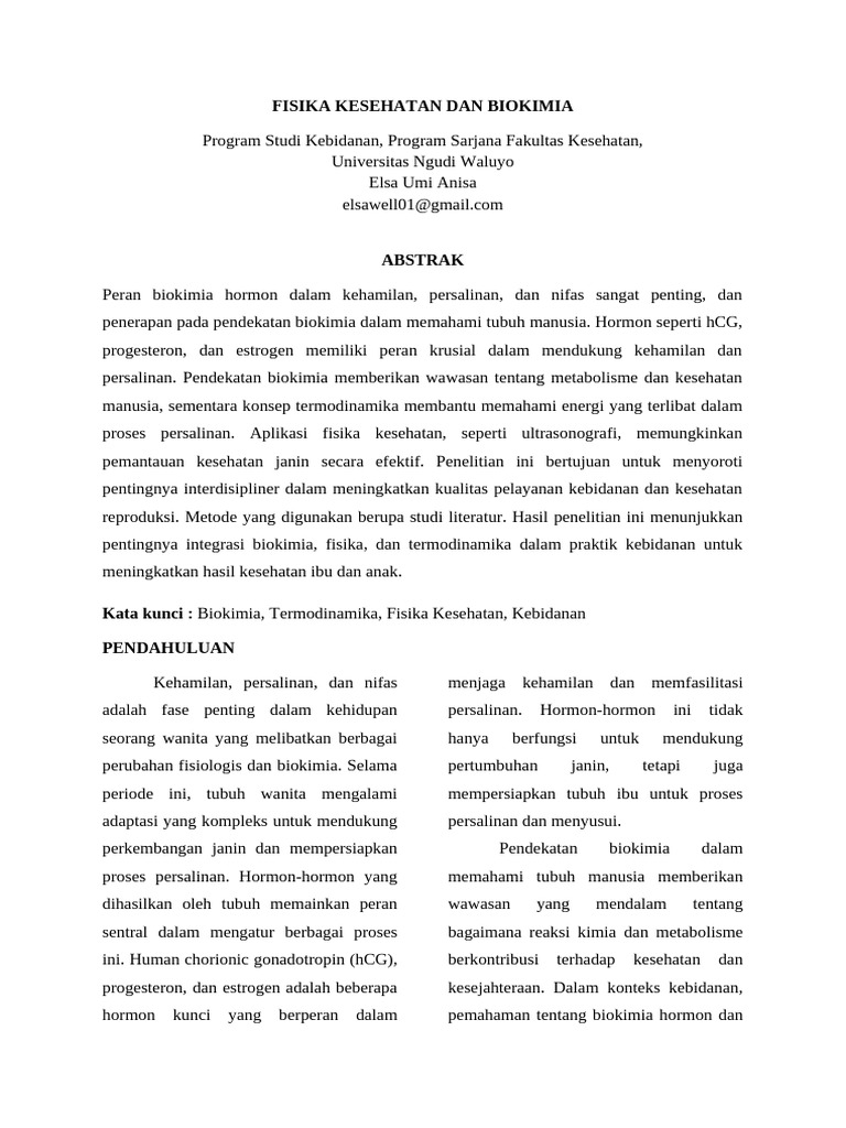 PAPER FISIKA KESEHATAN Dan BIOKIMIA | PDF | Kesehatan Holistik