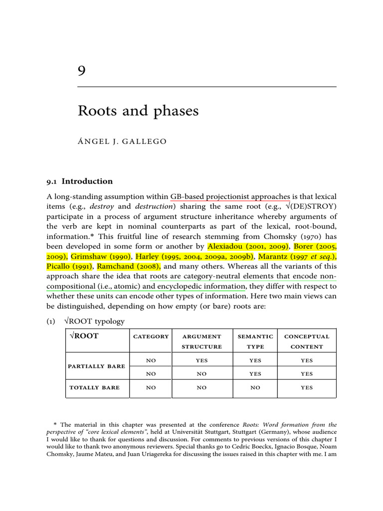 Roots and Phase词根与语段-The syntax of roots and the roots of syntax ...