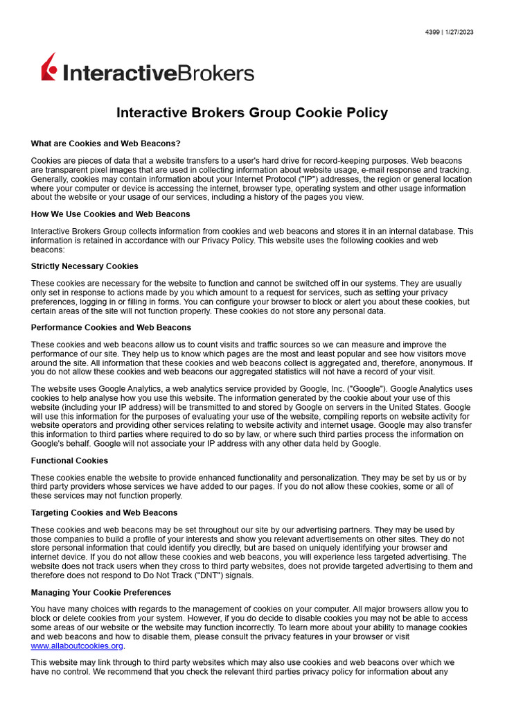 Interactive Brokers Group Cookie Policy | PDF | Http Cookie | World Wide Web