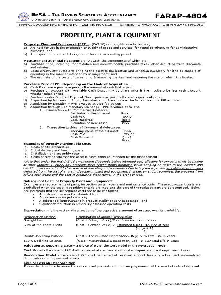 FARAP (PPE) | PDF | Depreciation | Book Value