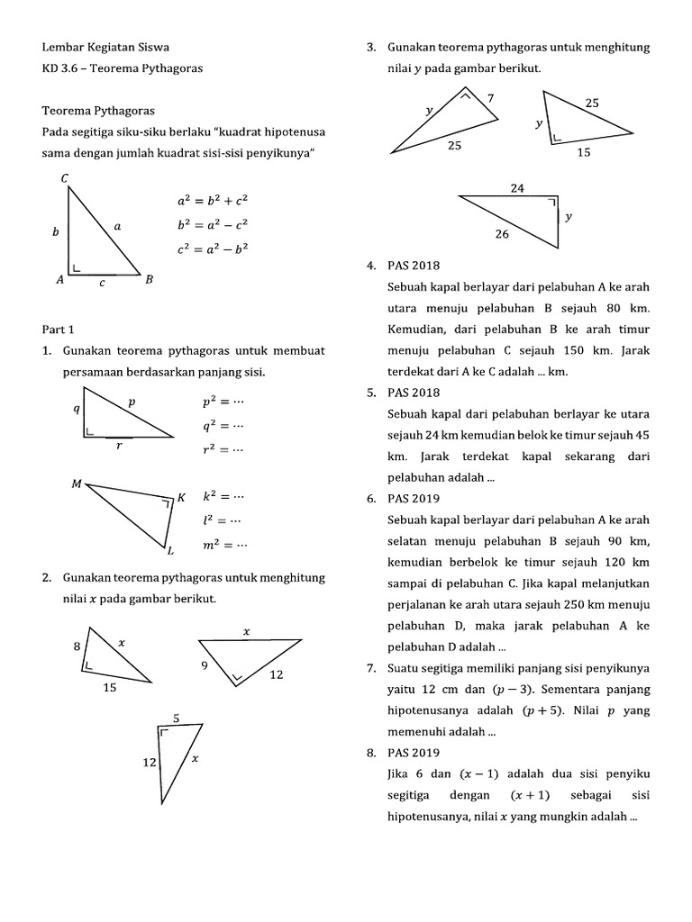 Bank Soal Phytagoras | PDF
