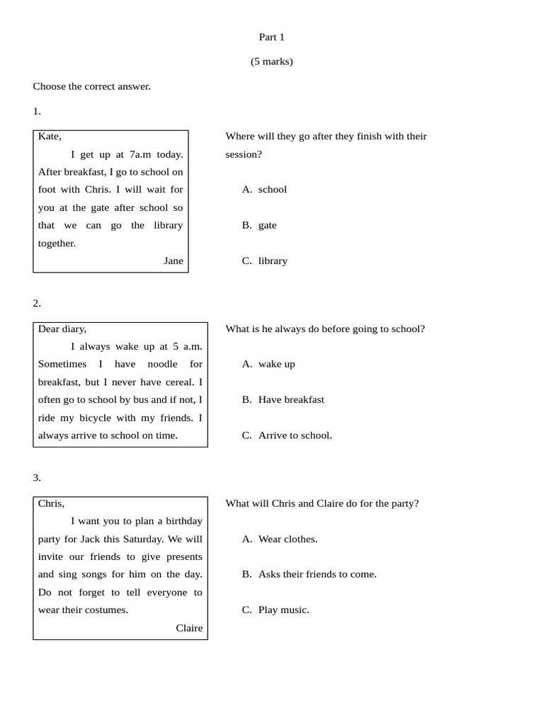 Contoh Ujian Bi Tahun 5 2024 | PDF | Eagle | Birds