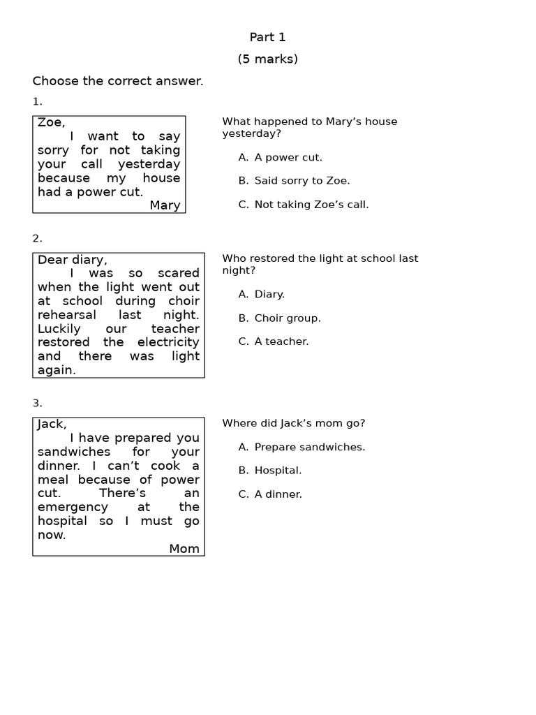 Contoh Ujian Bi Tahun 6 2024 | PDF