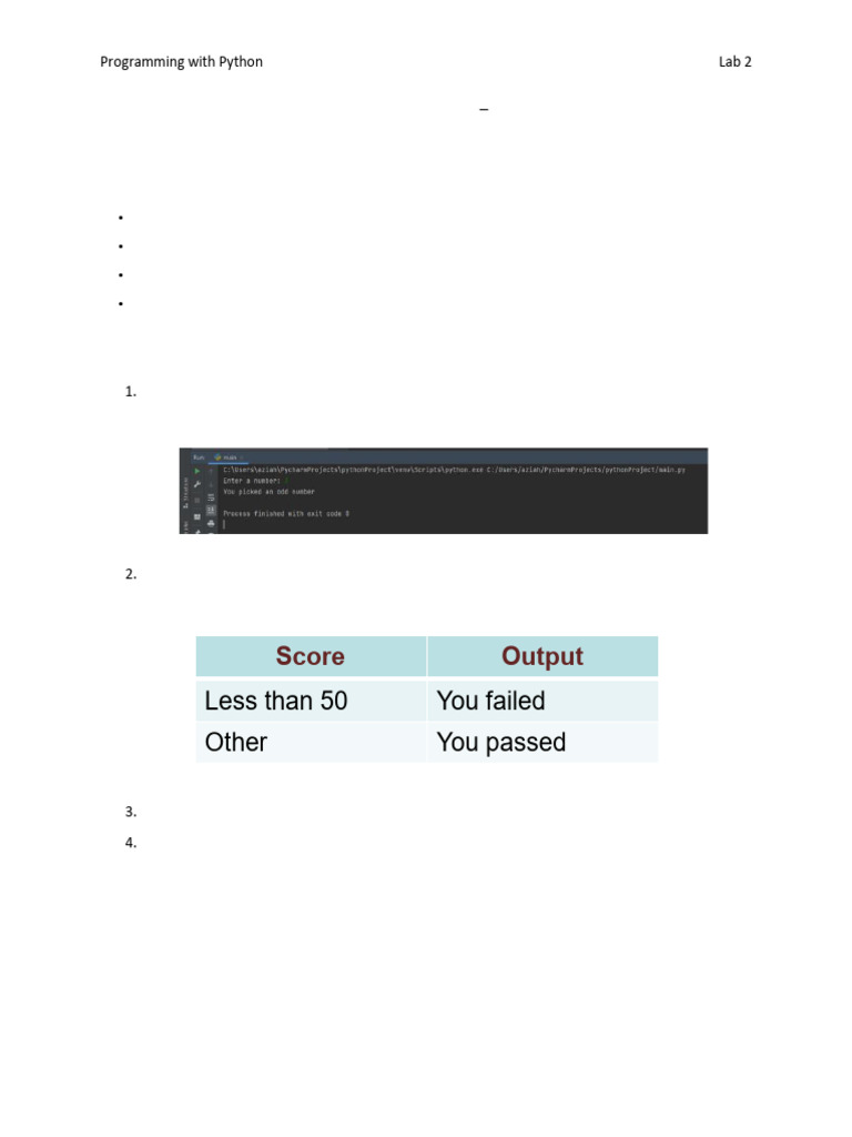 LAB 4 - Control Structure (Decision Statement) | PDF | Python (Programming Language) | Computer ...