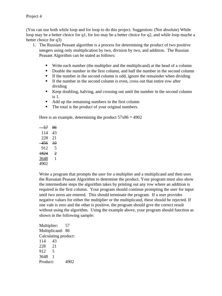Project20420(Grade2010) | PDF | Multiplication | Algorithms And Data Structures