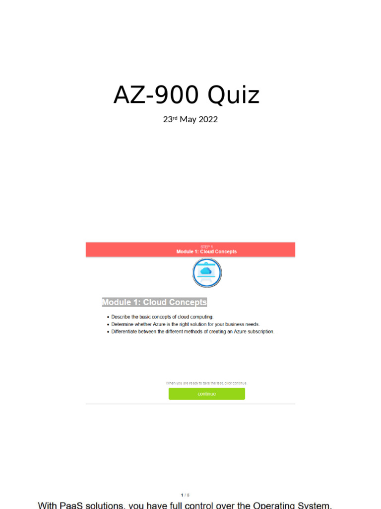 AZ900 Quiz 23may2022 | PDF | Computers