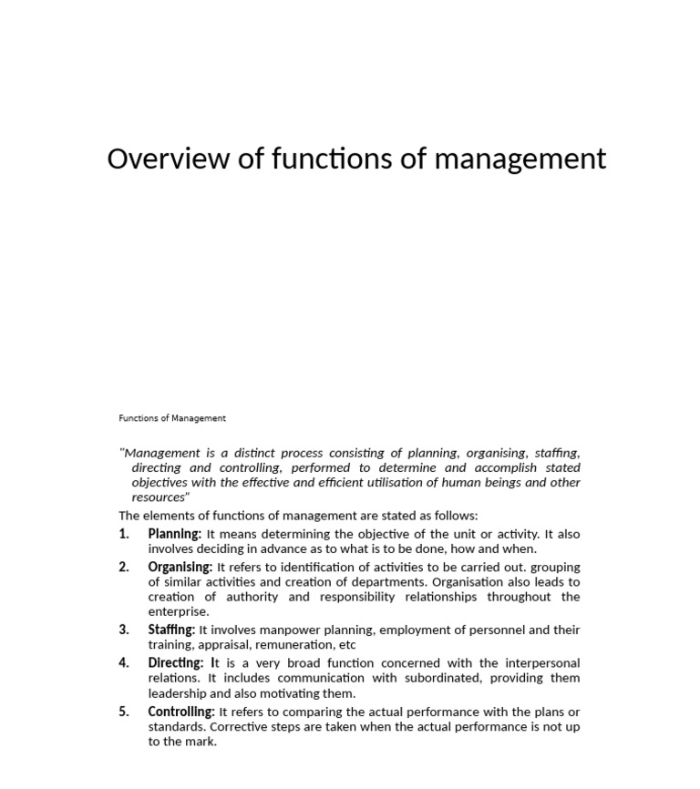 Chapter 2 Functions of Management | PDF | Career & Growth