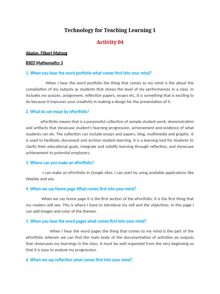 Understanding ePortfolios in Education | PDF | Feeling | Attitude ...