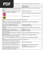 NC Driver Test Cheat Sheet | PDF | Truck Driver | Driving