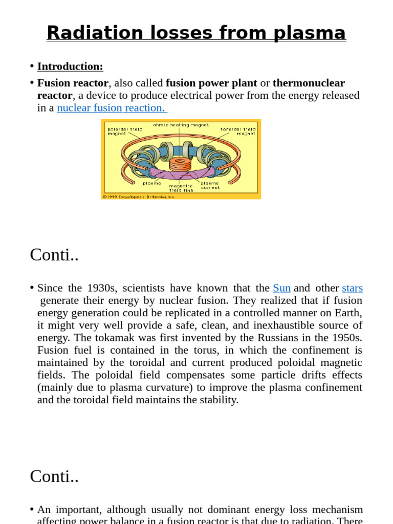 Radiation Losses | PDF | Nuclear Fusion | Radiation