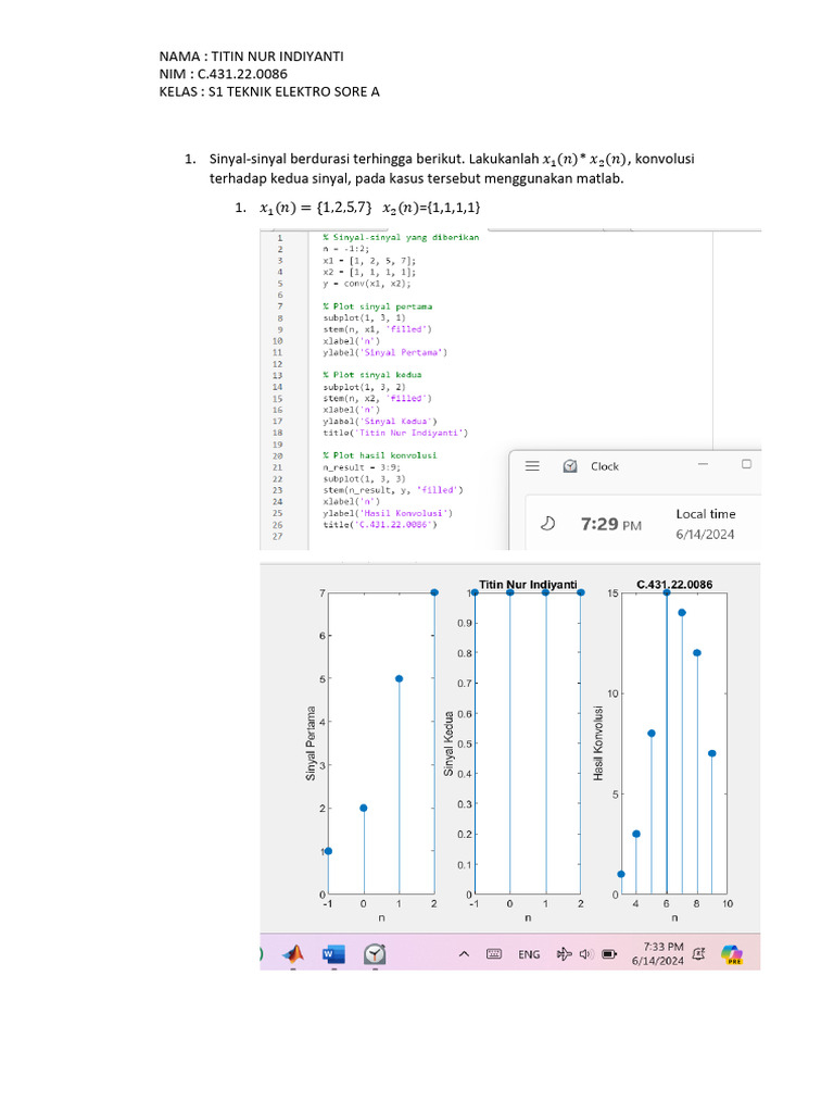 Konvolusi Sinyal Dan Transformasi Laplace Menggunakan Matlab | PDF | Sains & Matematika ...
