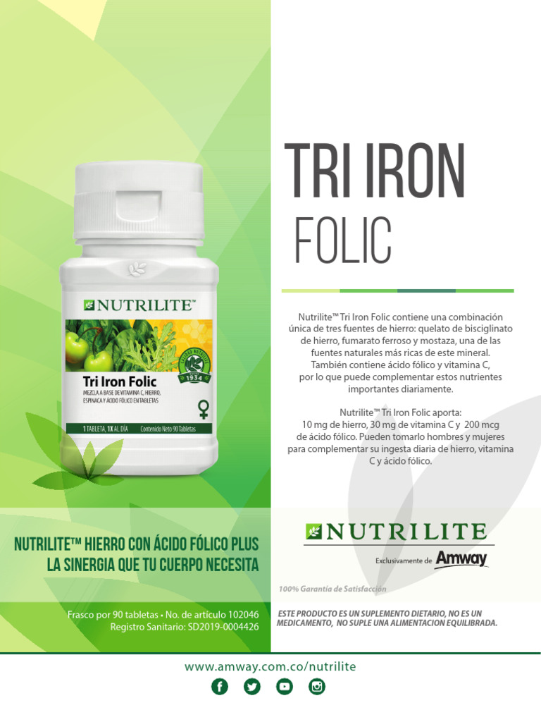 Beneficios del Tri Iron Folic Nutrilite | PDF | Vitamina C | Nutrición