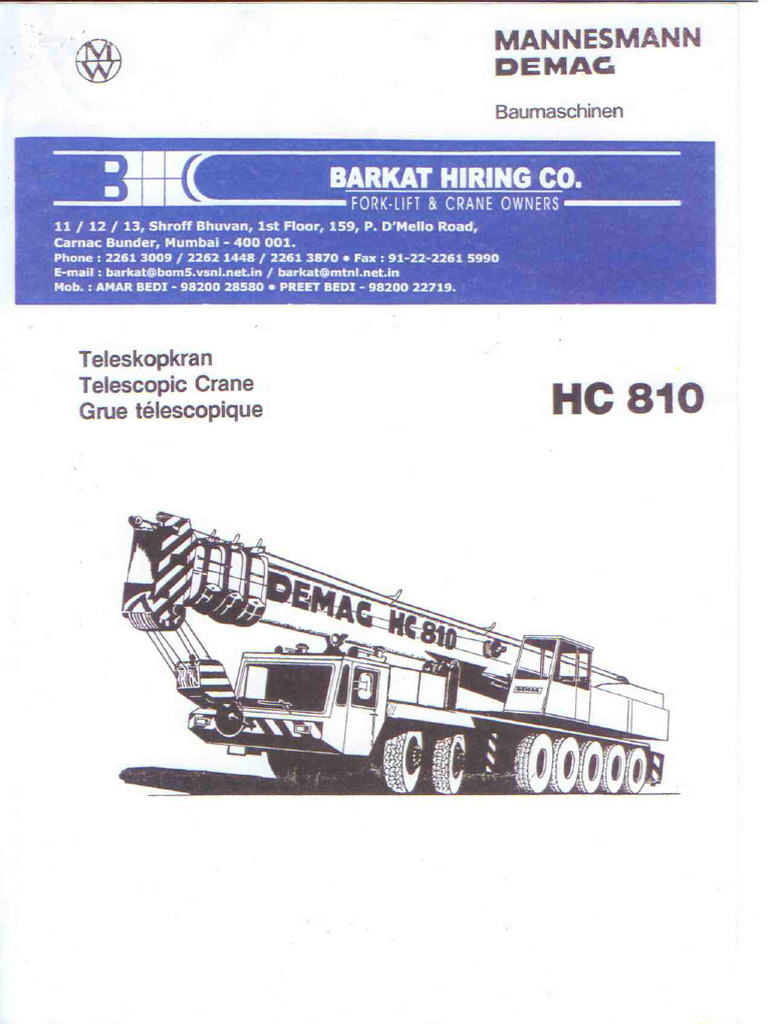 Demag HC 810 | PDF