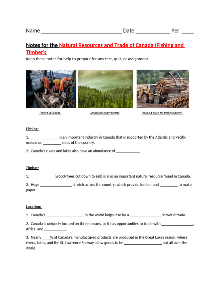 Lumbering and Trade in Canada | PDF