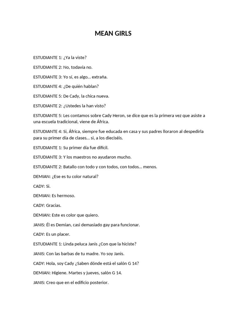 Mean Girls | PDF