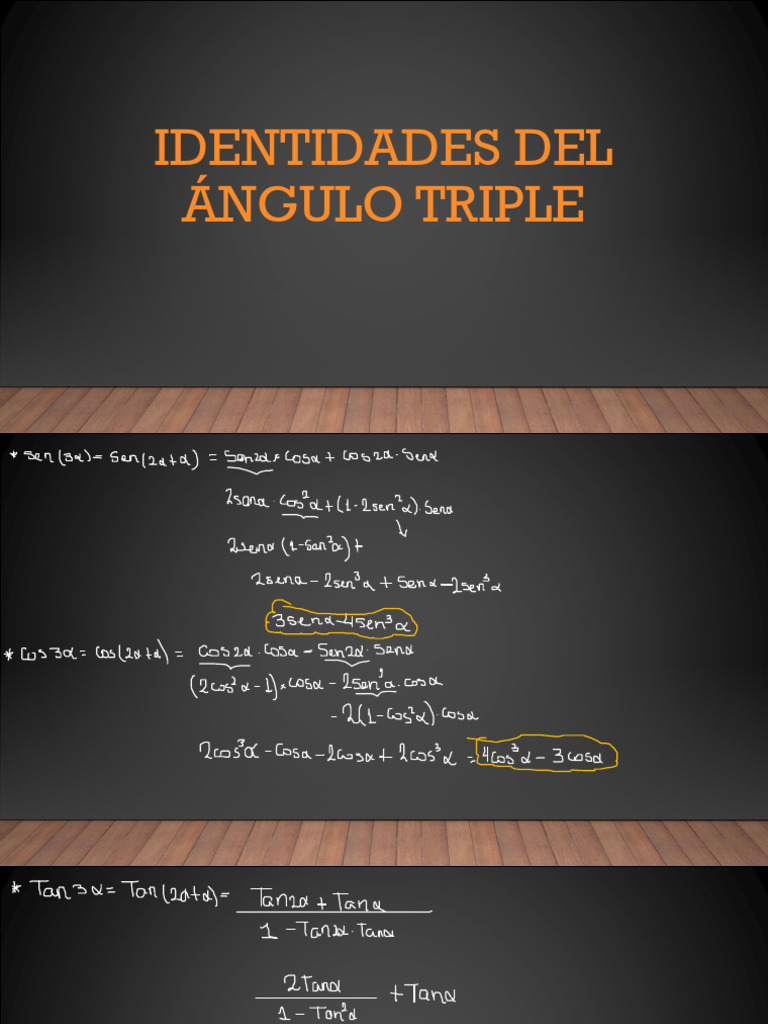 IDENTIDADES DEL ÁNGULO TRIPLE-5to | PDF