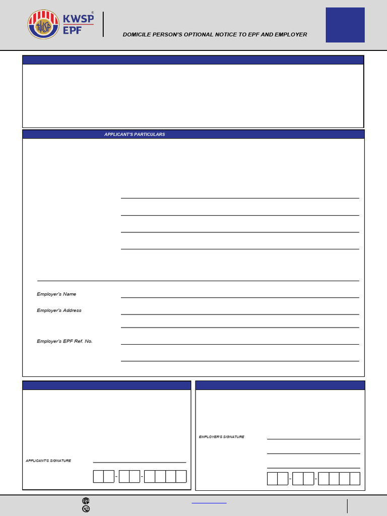 Notis Pilihan KWSP Bukan Domisil | PDF