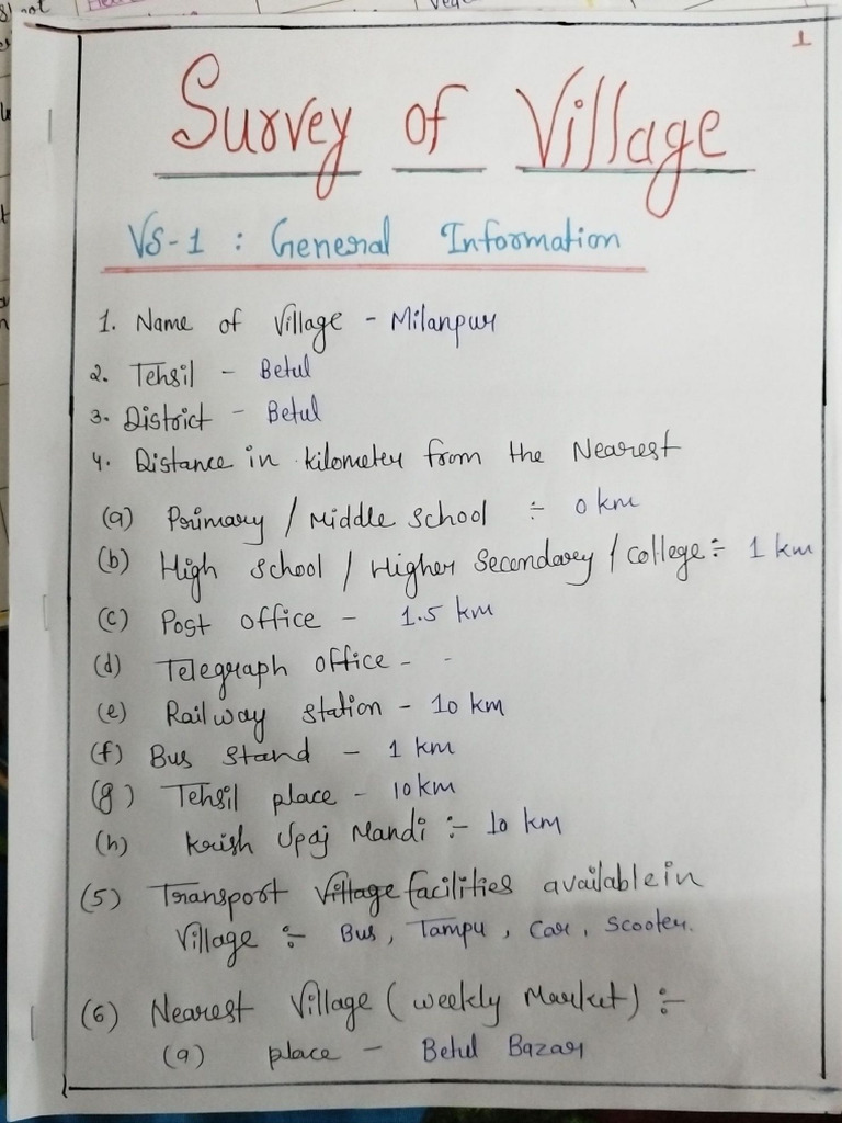 Survey of Village | PDF