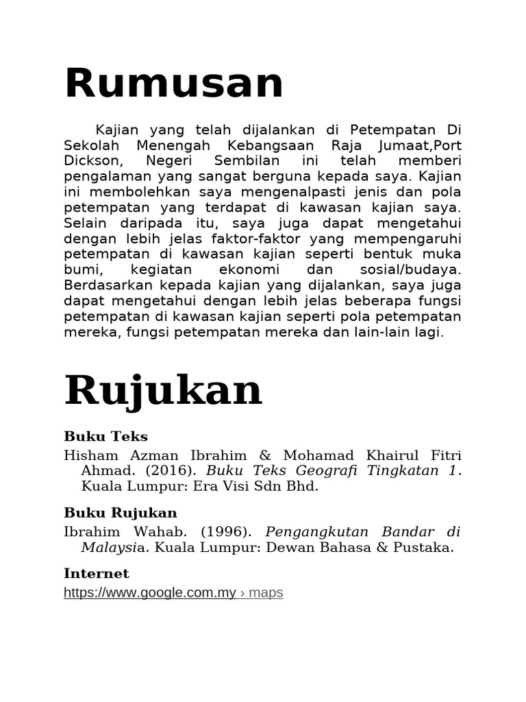 Rumusan Dan Rujukan | PDF