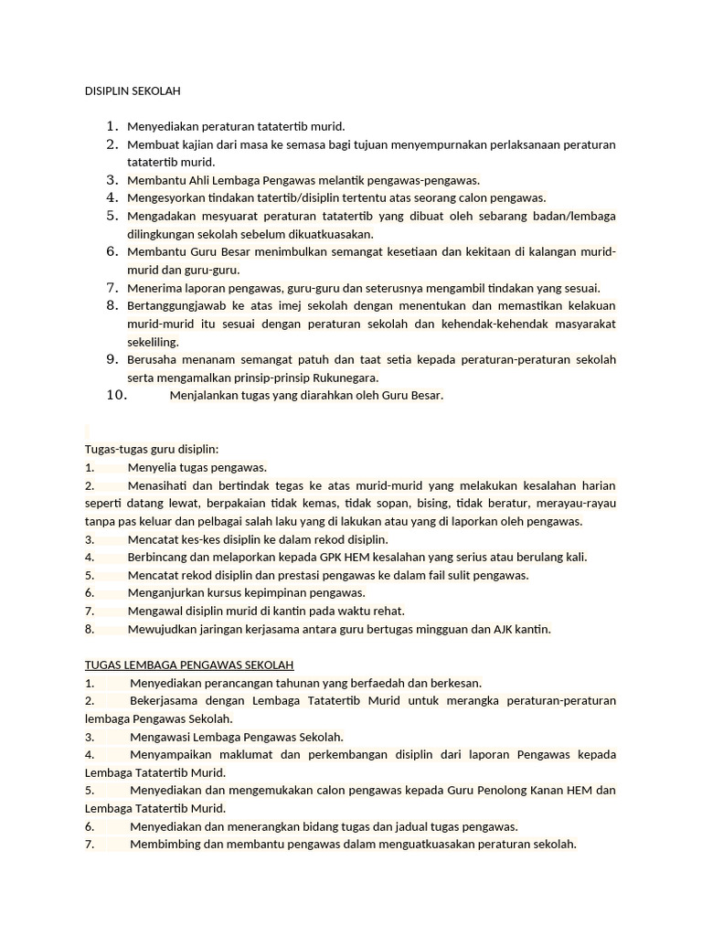 Disiplin Sekolah | PDF