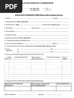 PSC General Summary Form - Applicants | PDF
