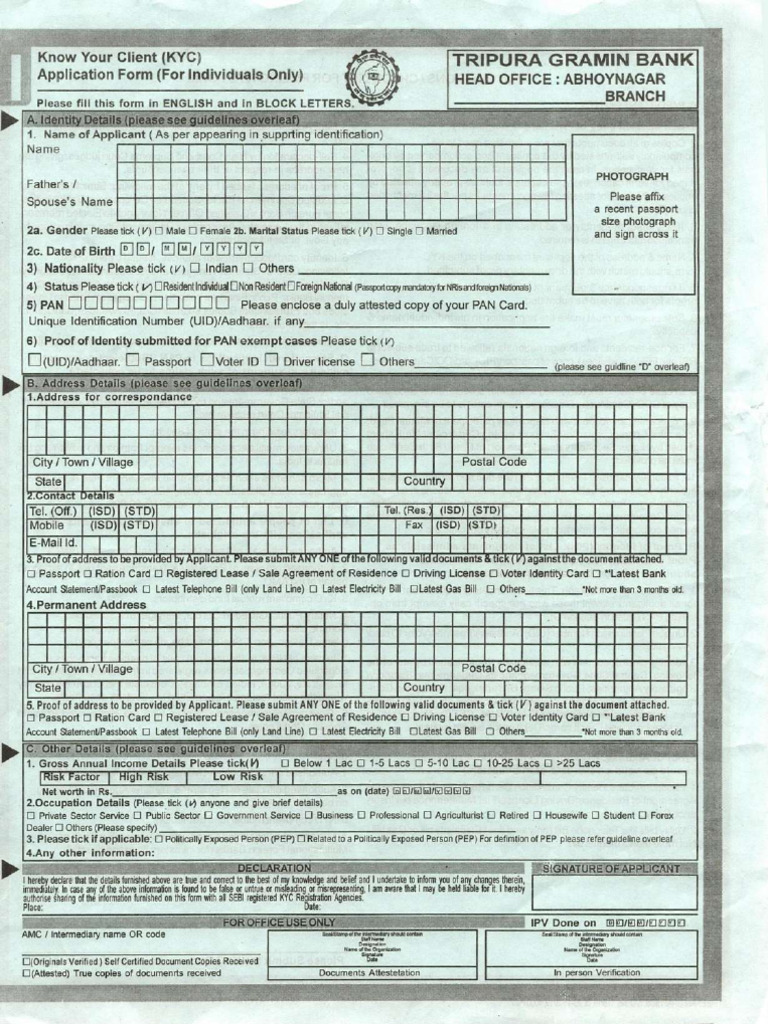 280 - 1691757330 - Kyc Form | PDF