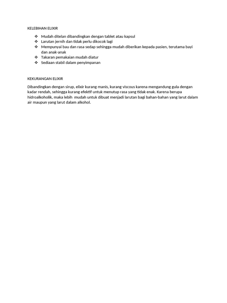 Kelebihan, Kekurangan Elixir | PDF | Pengembangan Diri | Kesehatan Holistik