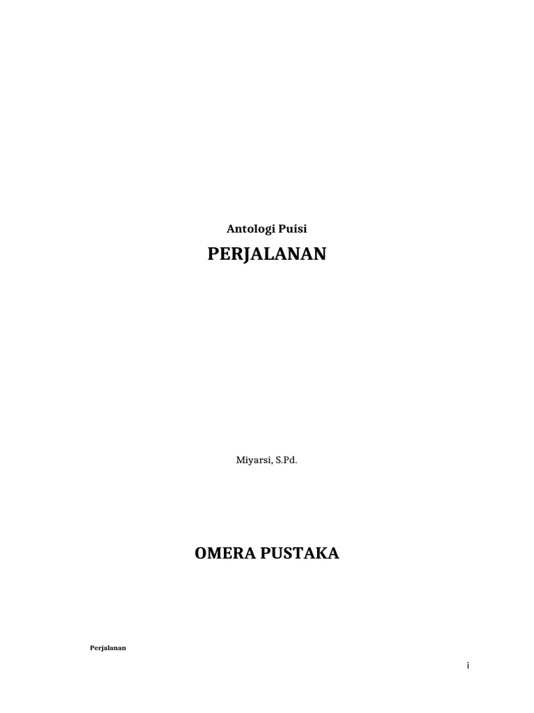 Antologi Puisi Perjalanan - Miyarsi | PDF