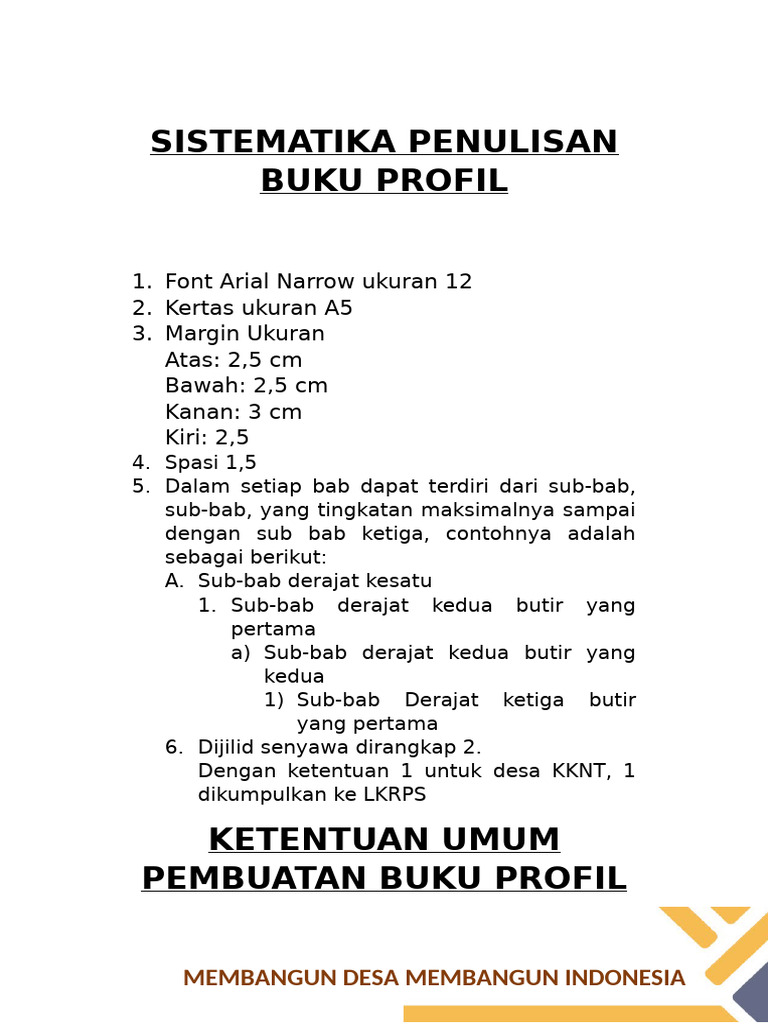Panduan Penulisan Buku Profil Desa | PDF