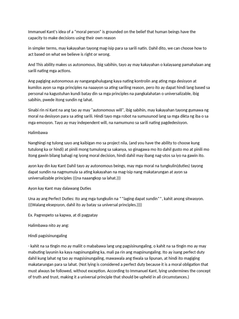 Script Ethics Kantian | PDF