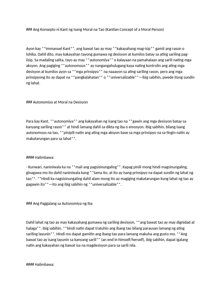 Kantian Ulit Part 3 | PDF