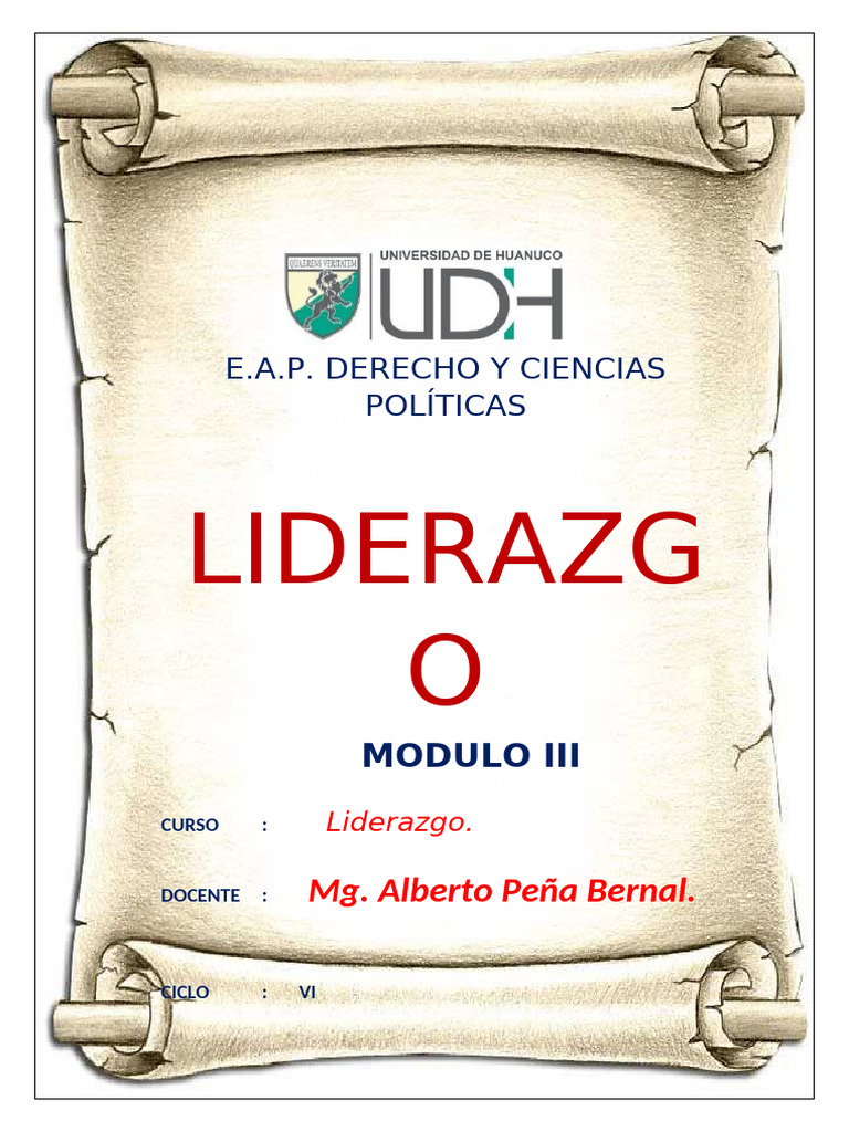 MODULO #III-LIDERAZGO 2024-Ii | PDF | Motivacional | Motivación