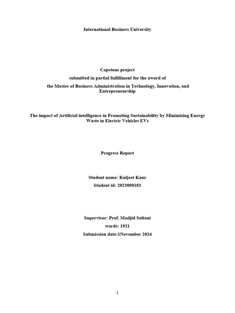 Annotated-Progress Report2 | PDF | Electric Vehicle | Efficient Energy Use