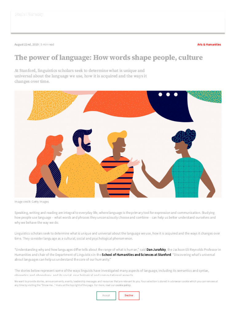 The Power of Language - How Words Shape People, Culture - Stanford ...
