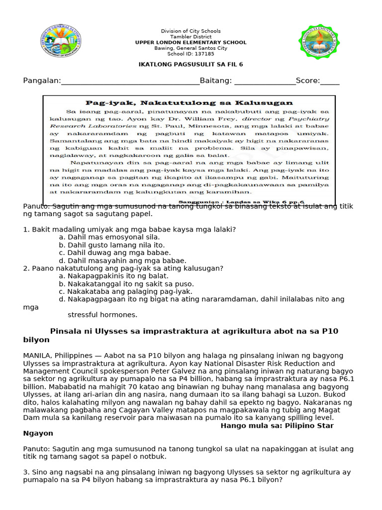 3RD Quarter Fil 6 | PDF