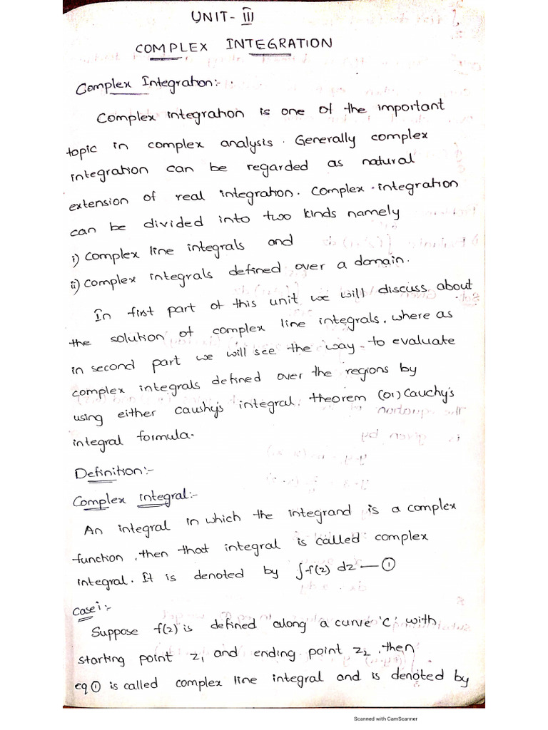 Complex Integration | PDF