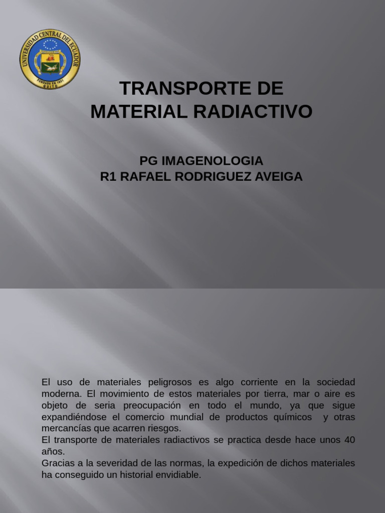 10 Transporte Material Radioactivo | PDF | La energía nuclear ...
