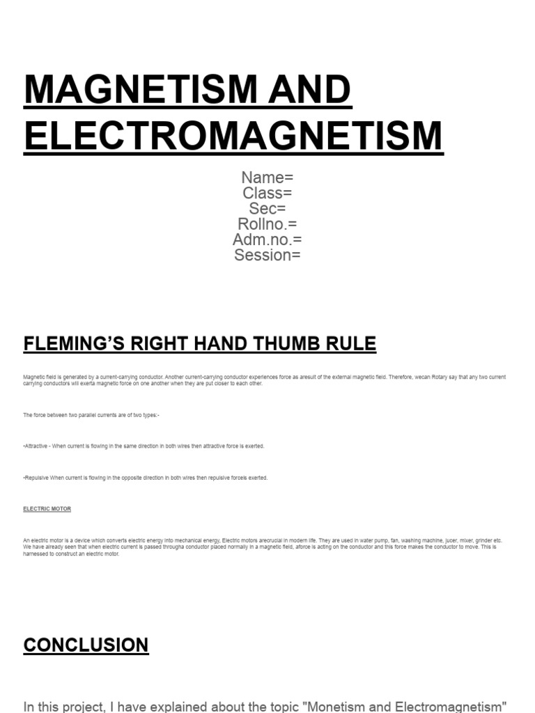 Magnetism and Electromagnetism | PDF | Magnetic Field | Magnetism