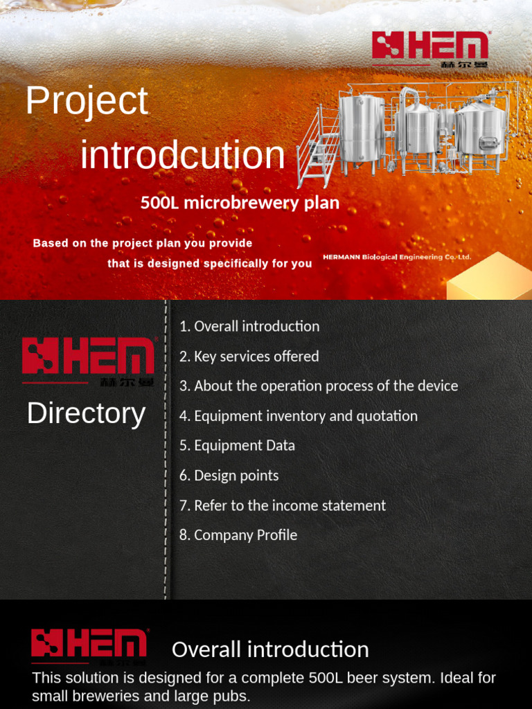 HEM 500L Project Plan | PDF | Brewery | Brewing