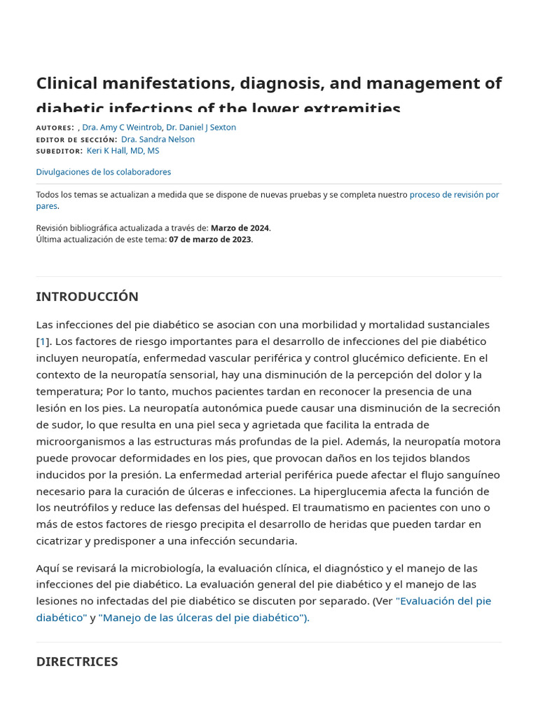 Clinical Manifestations, Diagnosis, and Management of Diabetic ...