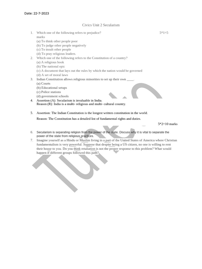 Civics 2 | PDF | Social Science