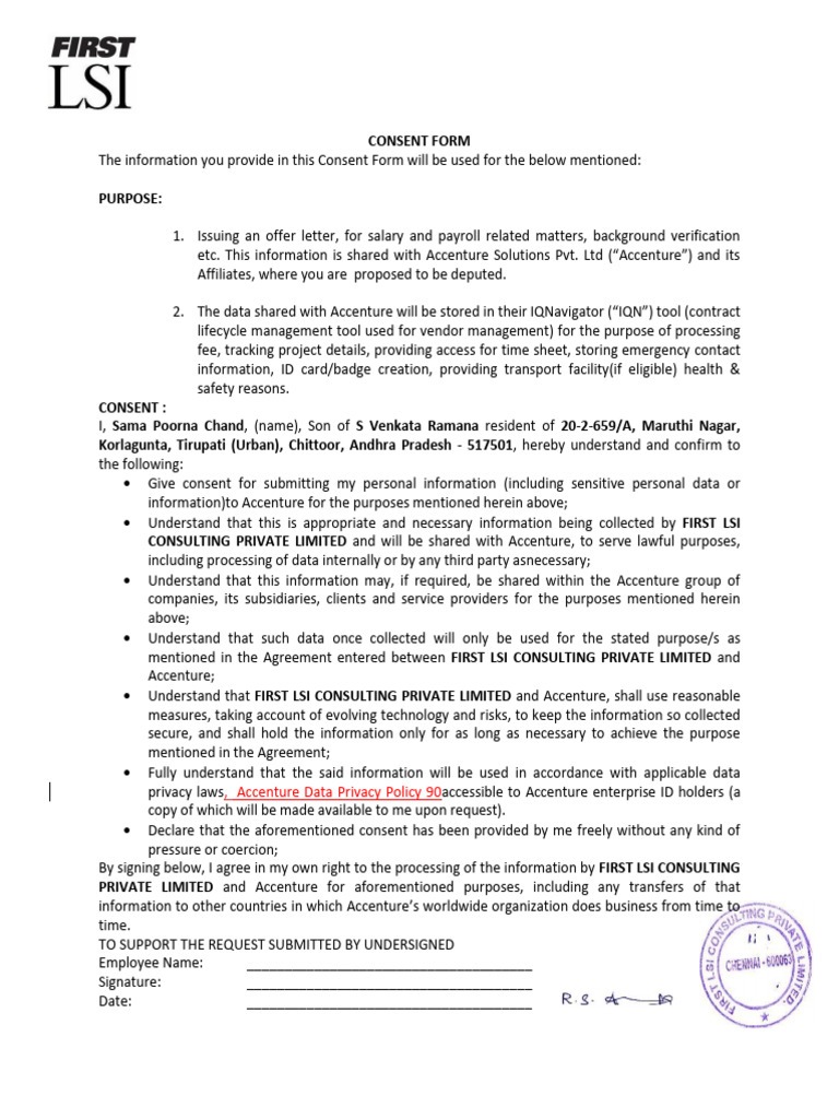 CONSENT FORM For Contractors | PDF | Business | Finance & Money Management