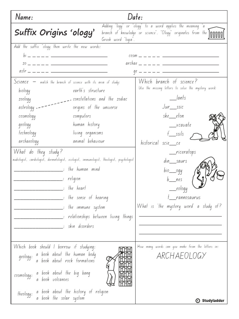 Studyladder+-+Suffix+Origins +'logy' | PDF | Science