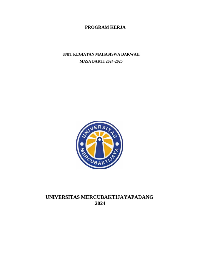 Program Kerja Ukm Dakwah Masa Bakti 2024-2025 Oke | PDF