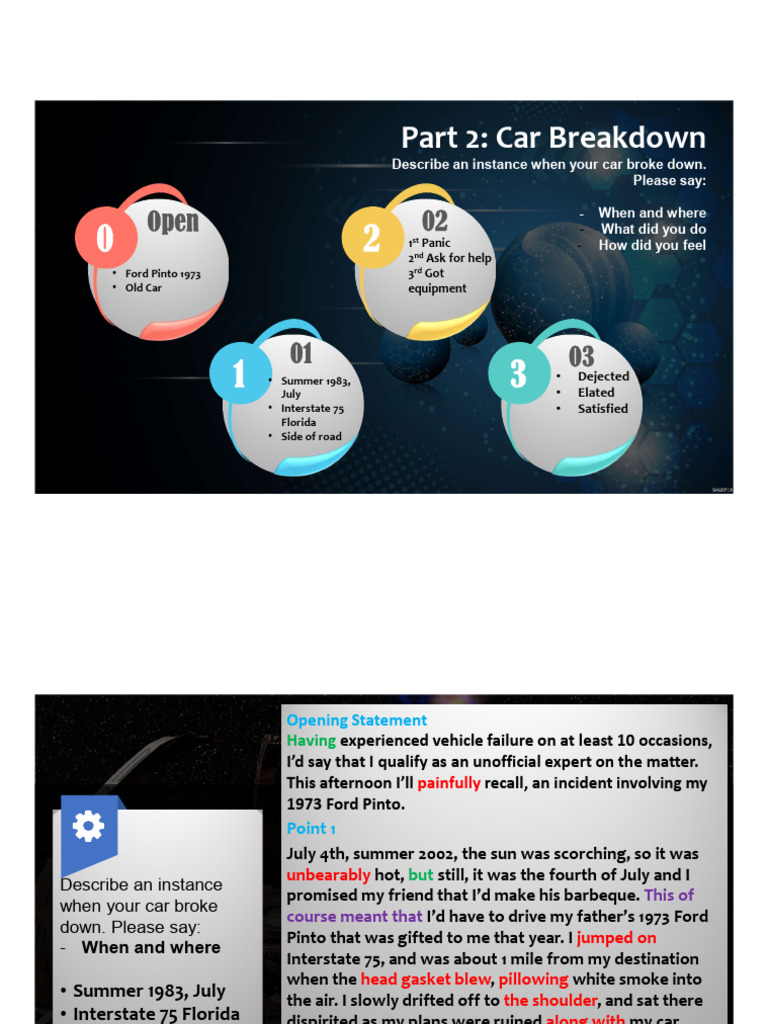 First Car Breakdown Experience | PDF | First Language | Second Language