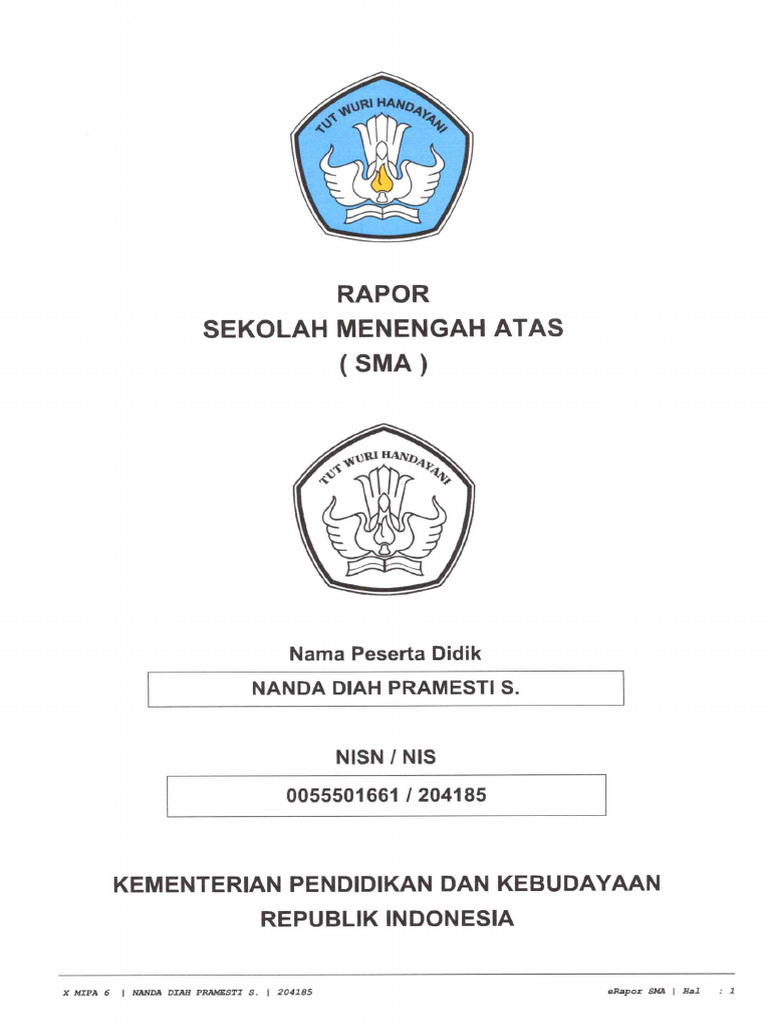Rapor Sma Nanda | PDF