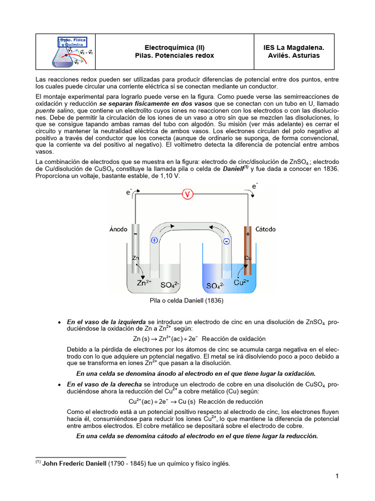 Celdas G Teoria | PDF | Redox | Electrodo