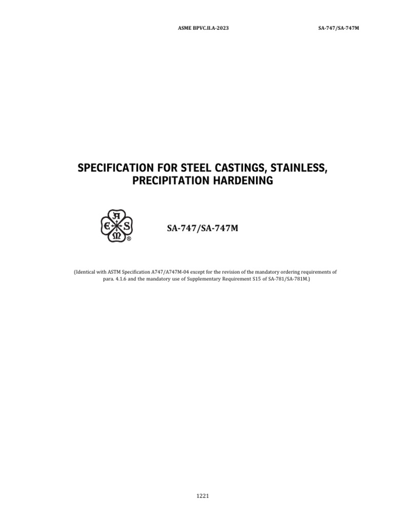 ASTM A747 Specification Overview | PDF | Stainless Steel | Heat Treating